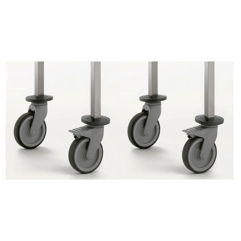 4 roues mobiles pour table inox dont 2 à frein chape polyamide - MJPRO ...